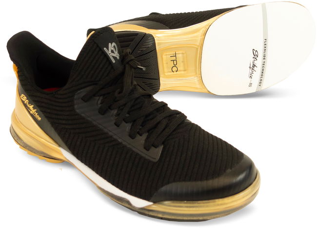 KR Strikeforce Unisex TPC Alpha Black/Gold Right Hand Bowling Shoes ...