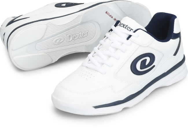 Dexter Mens Ricky V White/Blue Bowling Shoes + FREE SHIPPING