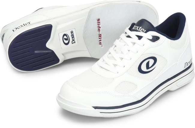 Dexter Mens Randy White/Navy Bowling Shoes + FREE SHIPPING