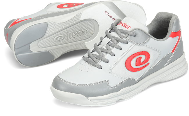 Dexter Mens Ricky V Grey/Red Bowling Shoes + FREE SHIPPING