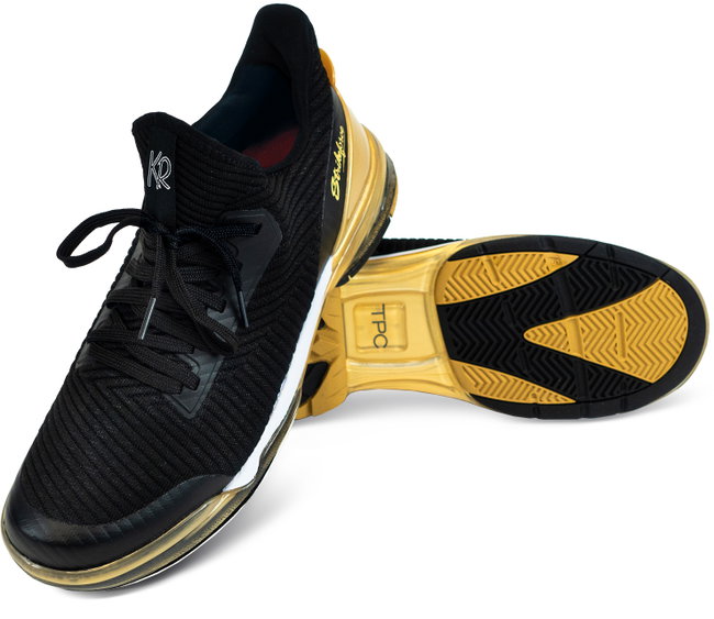 KR Strikeforce Unisex TPC Alpha Black/Gold Right Hand Bowling Shoes ...